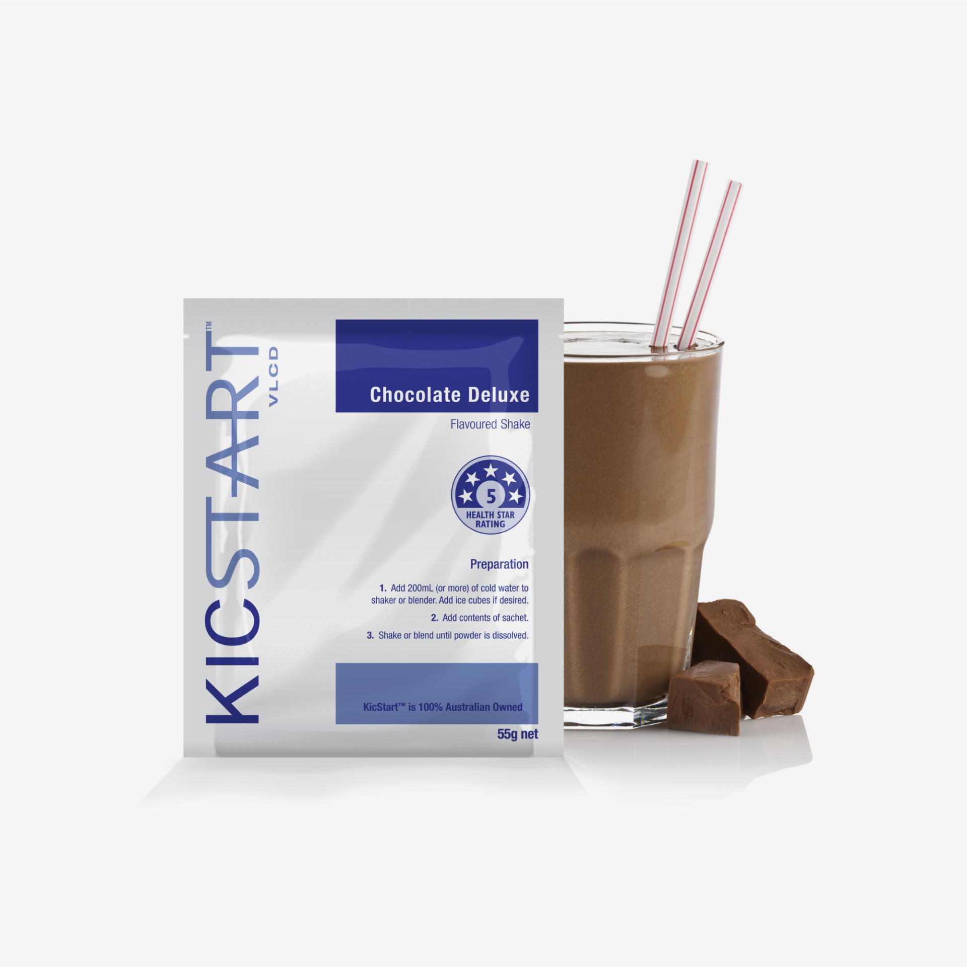 KicStart Chocolate Deluxe Shake | Complete Nutrition VLCD Meal Replacement